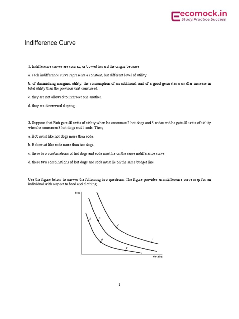 Indifference Curve Basic | PDF