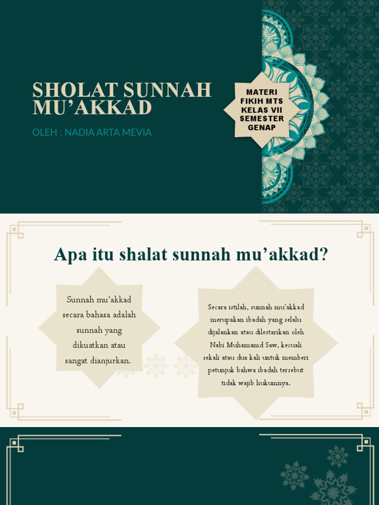 Materi Sholat Sunnah Mu'Akkad | PDF