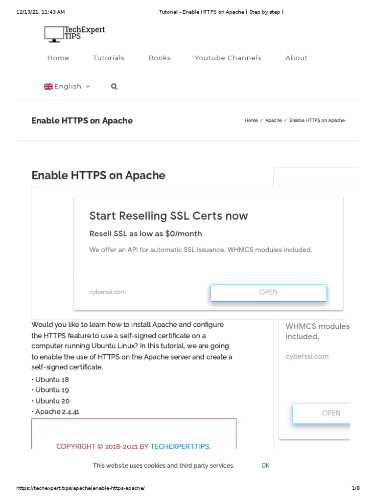 Enable HTTPS On Apache (Step by Step) | PDF | Apache Http Server ...