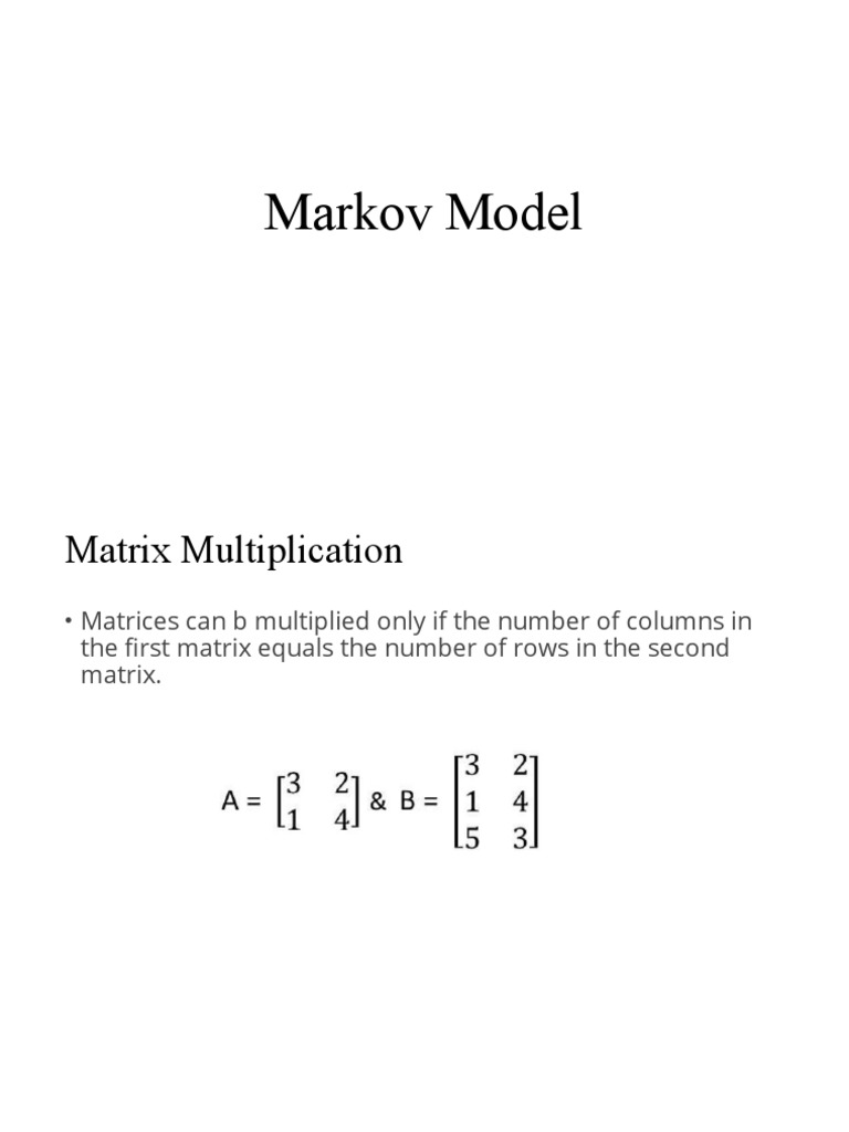 Markov Model | PDF | Markov Chain | Matrix (Mathematics)