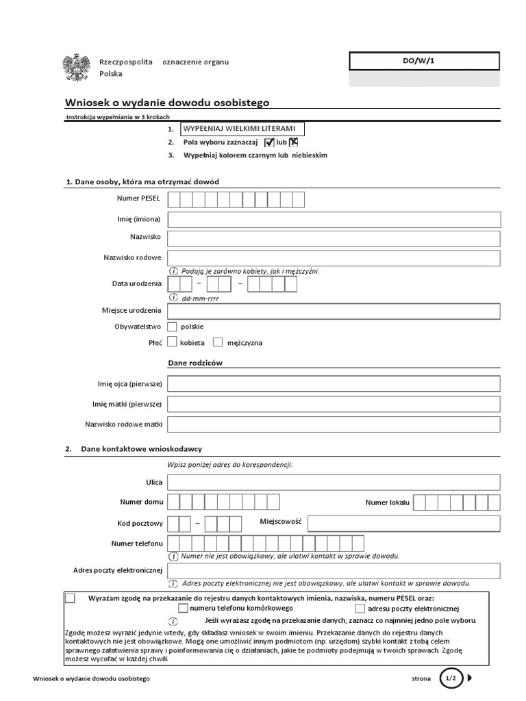 Wniosek O Wymiana Dowodu Osobistego – IDSQ