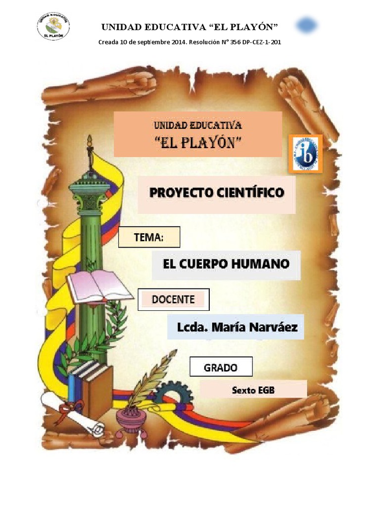 Proyecto Educativo: El Cuerpo Humano | PDF | Blog | Cognición