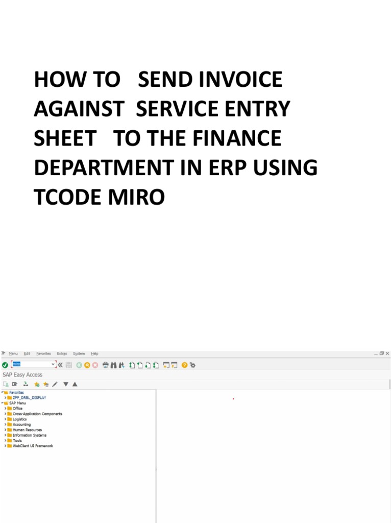ERP Invoice Submission via TCode MIRO | PDF | Business | Finance ...
