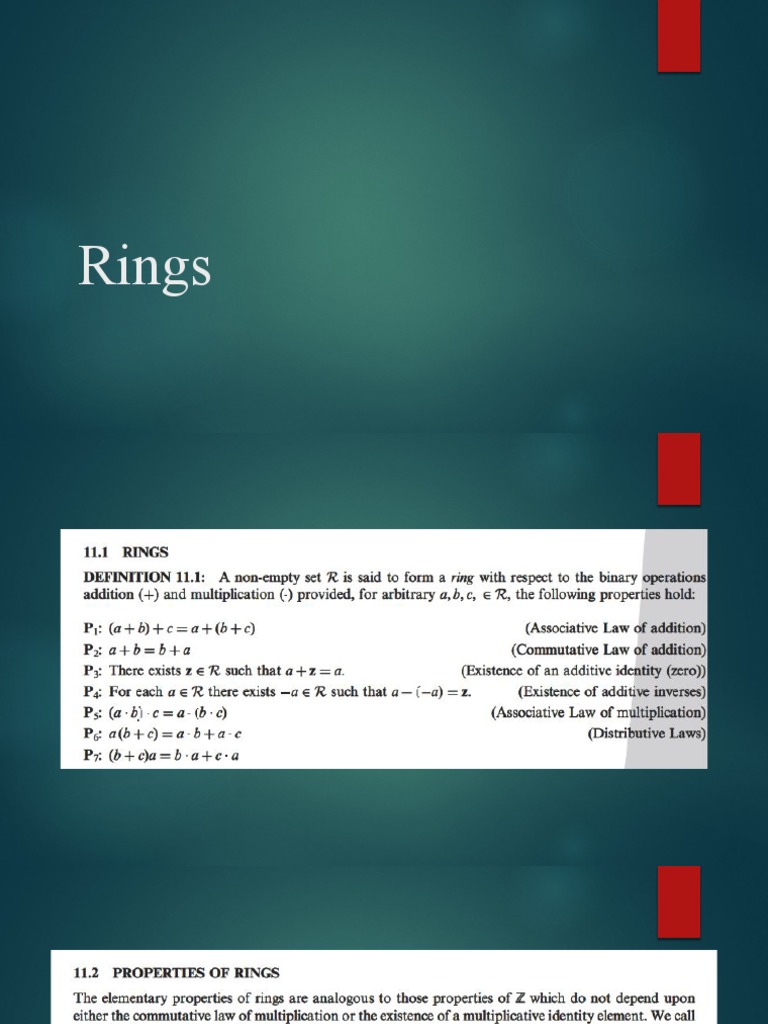 Lecture On Rings | PDF
