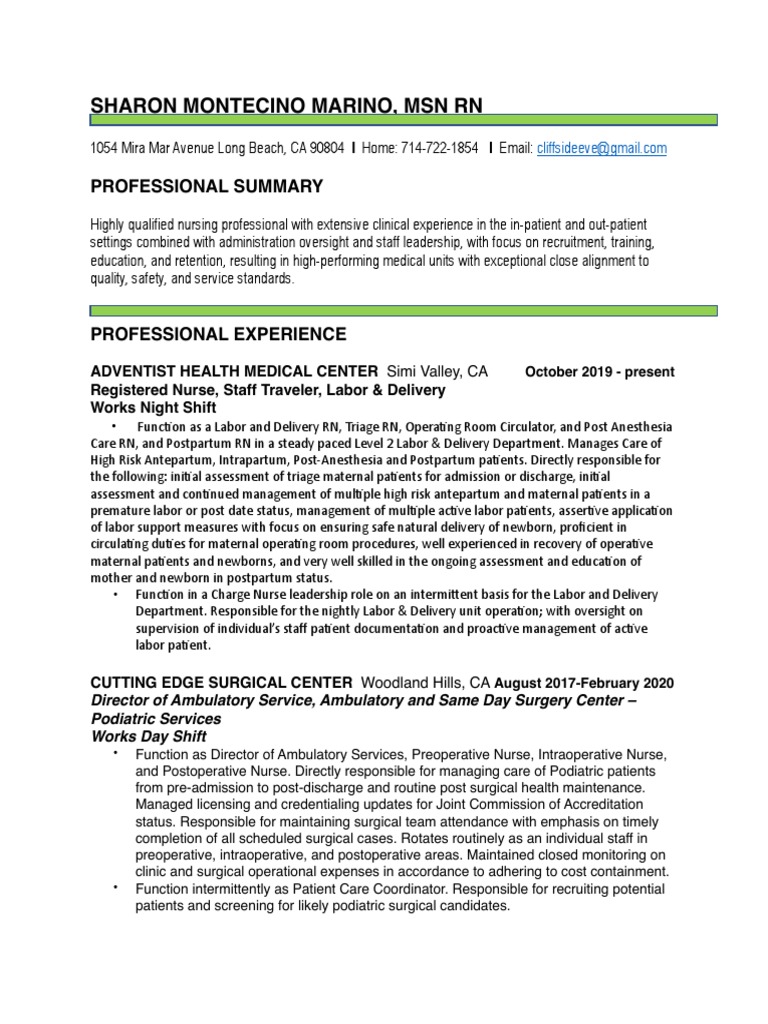 Sharon M Marino Resume 2 | PDF