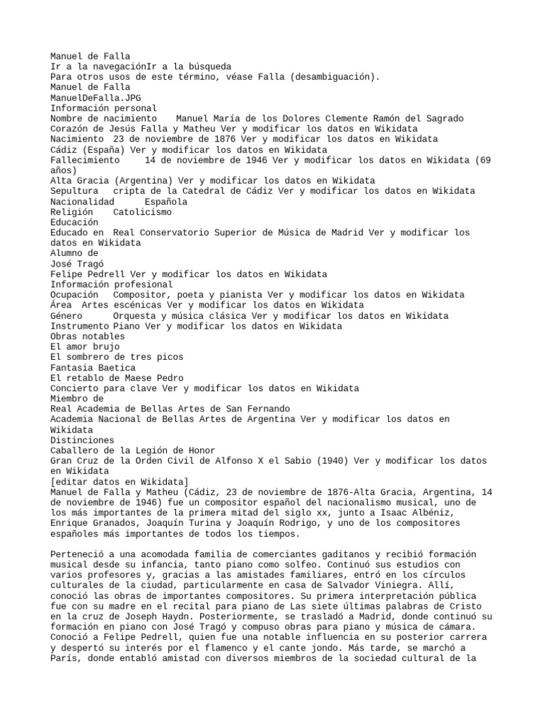 Manuel de Falla | PDF