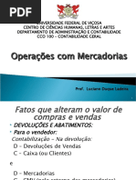 Contabilização de Compras e Vendas | PDF | Custo | Contabilidade