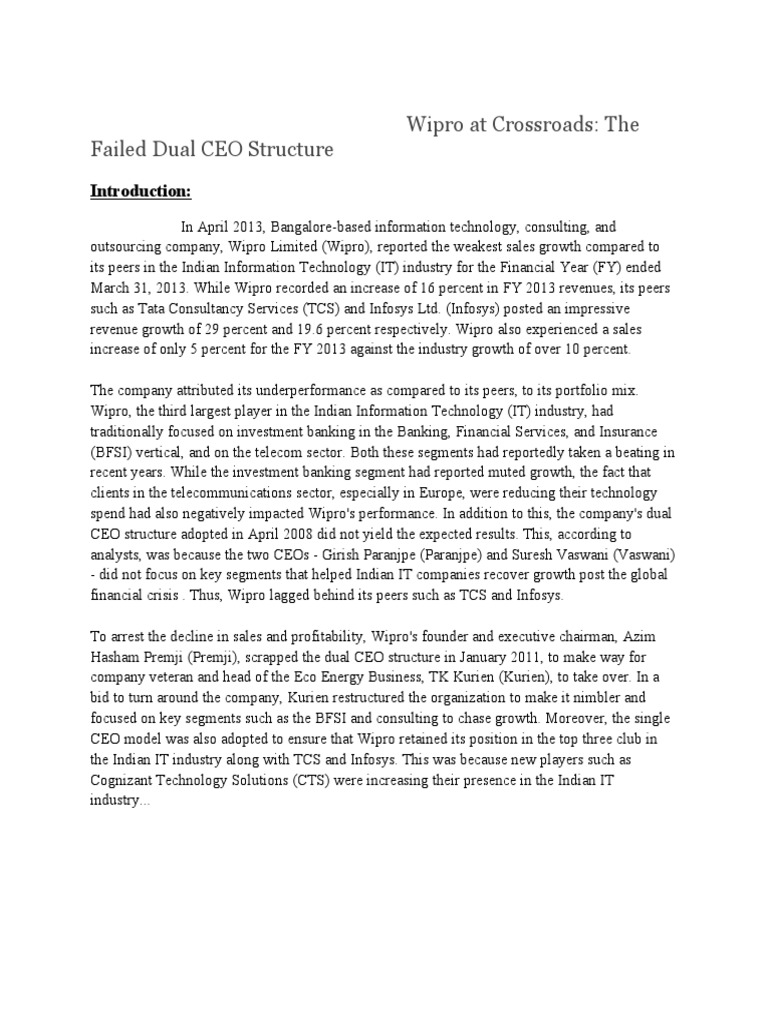 Wipro Case Study | Download Free PDF | Economic Growth | Economies