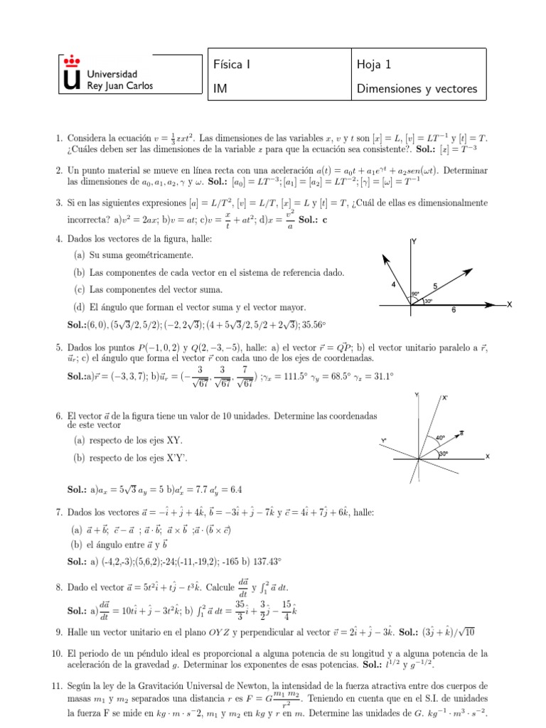 Dimensiones y Vectores | PDF | Vector Euclidiano | Cantidades fisicas