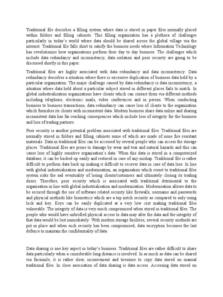 Challenges of Traditional Files | PDF | Computer File | Databases