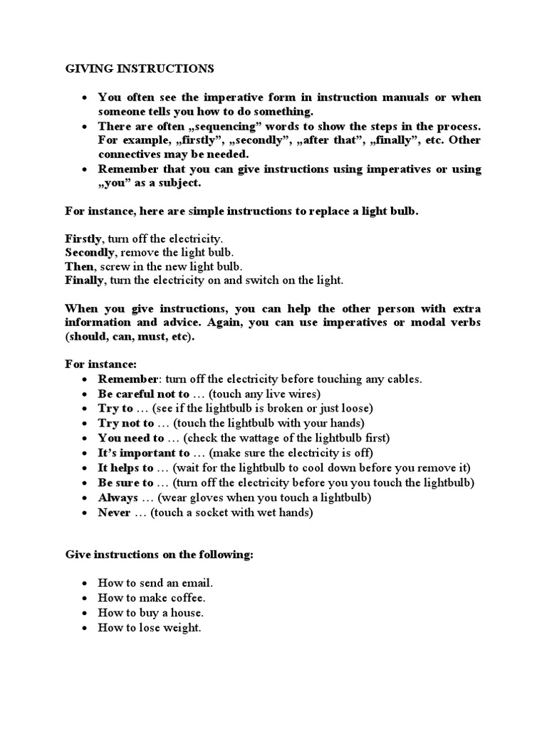 How to Give Effective Instructions | PDF | Language Arts & Discipline