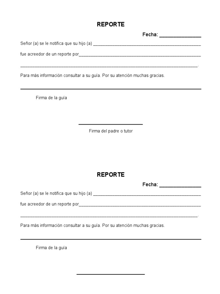 Formato de Reporte Escolar | PDF
