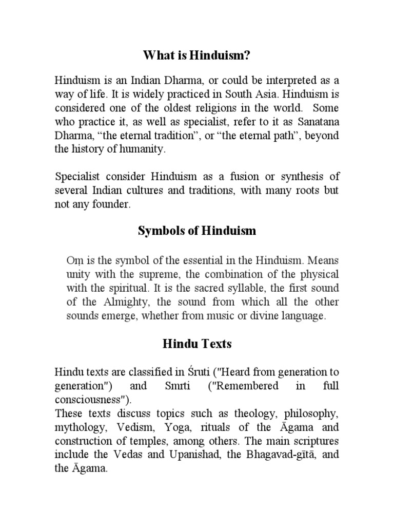 What Is Hinduism | PDF | Religious Belief And Doctrine | Hindu Philosophy