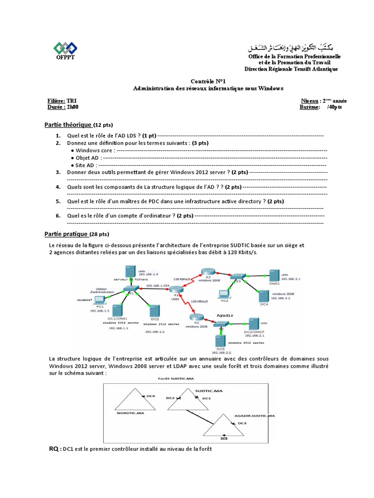Controle 1 2 | PDF | Active Directory | Informatique
