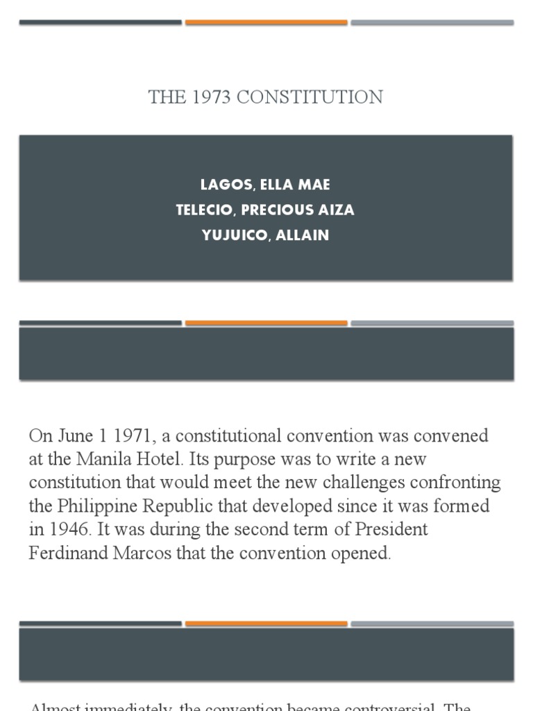 1973 Philippine Constitution Overview | PDF | World Politics ...