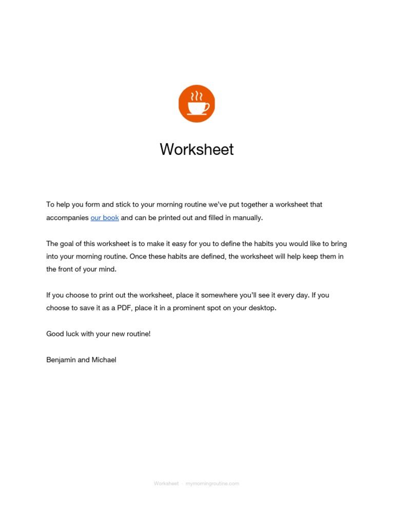 My Morning Routine Worksheet | PDF