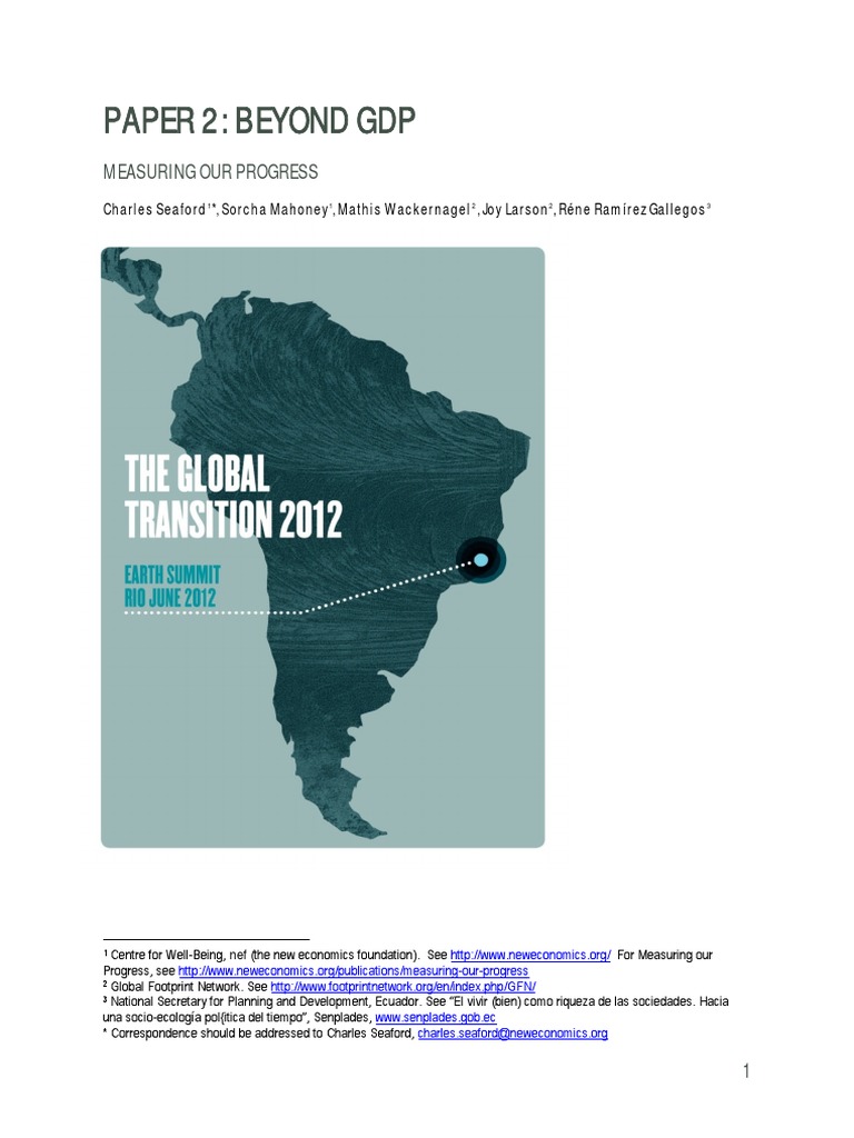 Paper 2: Beyond GDP: Measuring Our Progress | PDF | Sustainability ...