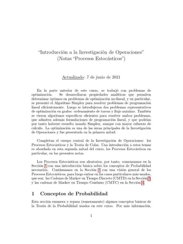 Teorico Procesos Estocasticos | PDF | Variable aleatoria | Enseñanza de ...