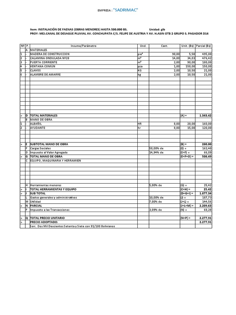 APUS | PDF | Comercio | Materiales