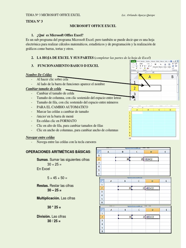 Tema N 3 Excel | PDF | Microsoft Excel | Software