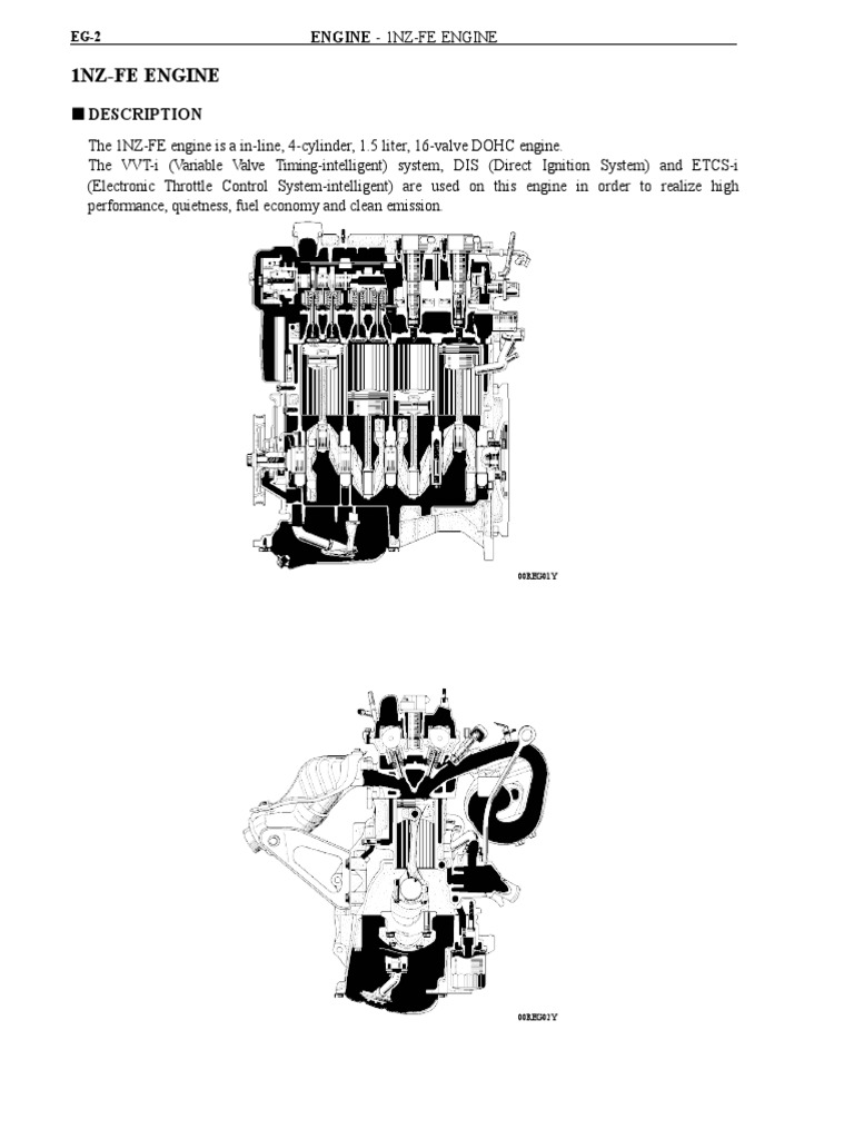 1Nz-Fe Engine: Description | PDF | Throttle | Piston