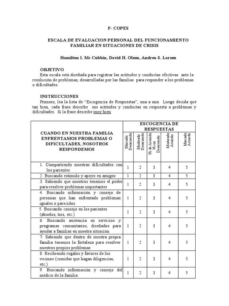 F Copes Familia PDF | PDF | Validez (Estadísticas) | Alfa de Cronbach