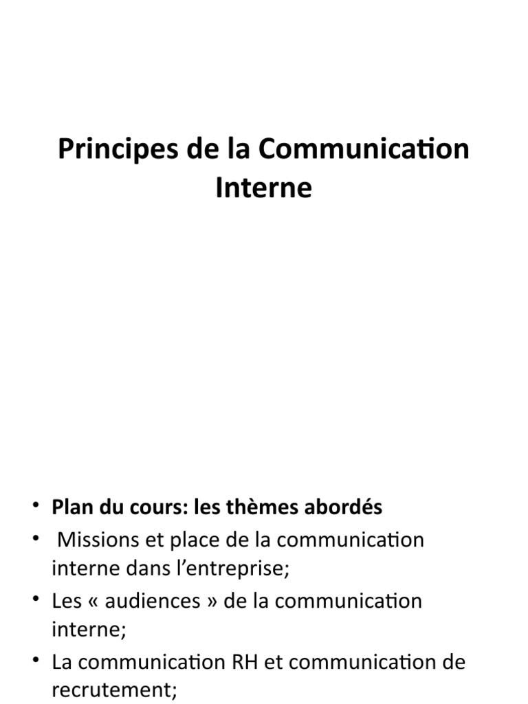 Communication Interne | PDF | Gestion des ressources humaines | la communication