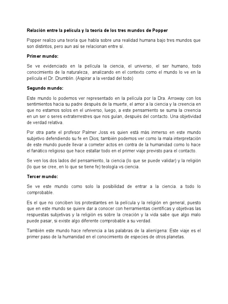 Pelicula Contacto | PDF