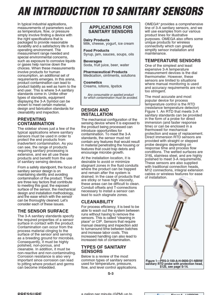 Sanitary Sensor Article | PDF | Flow Measurement | Nature
