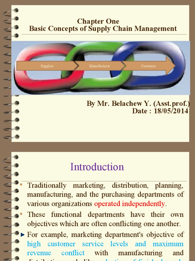 Chapter One Basic Concepts of Supply Chain Management: Customer ...