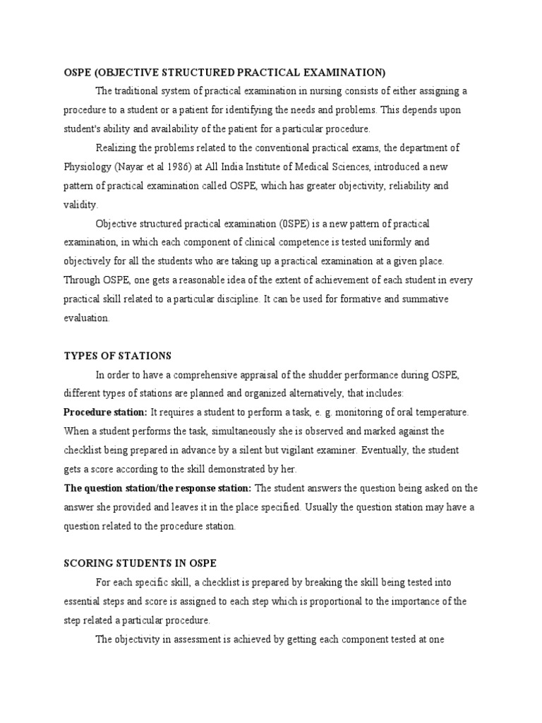 Ospe & Osce-1 | PDF | Test (Assessment) | Health Care