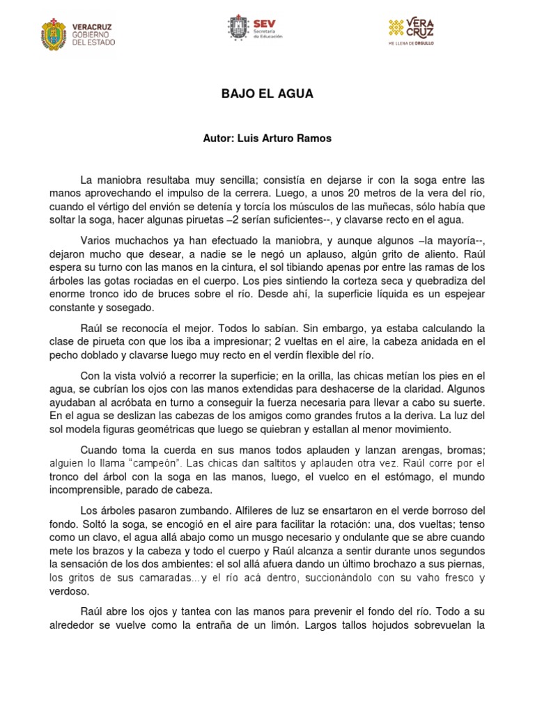 Cuento Bajo El Agua | PDF | Agua | Ligero