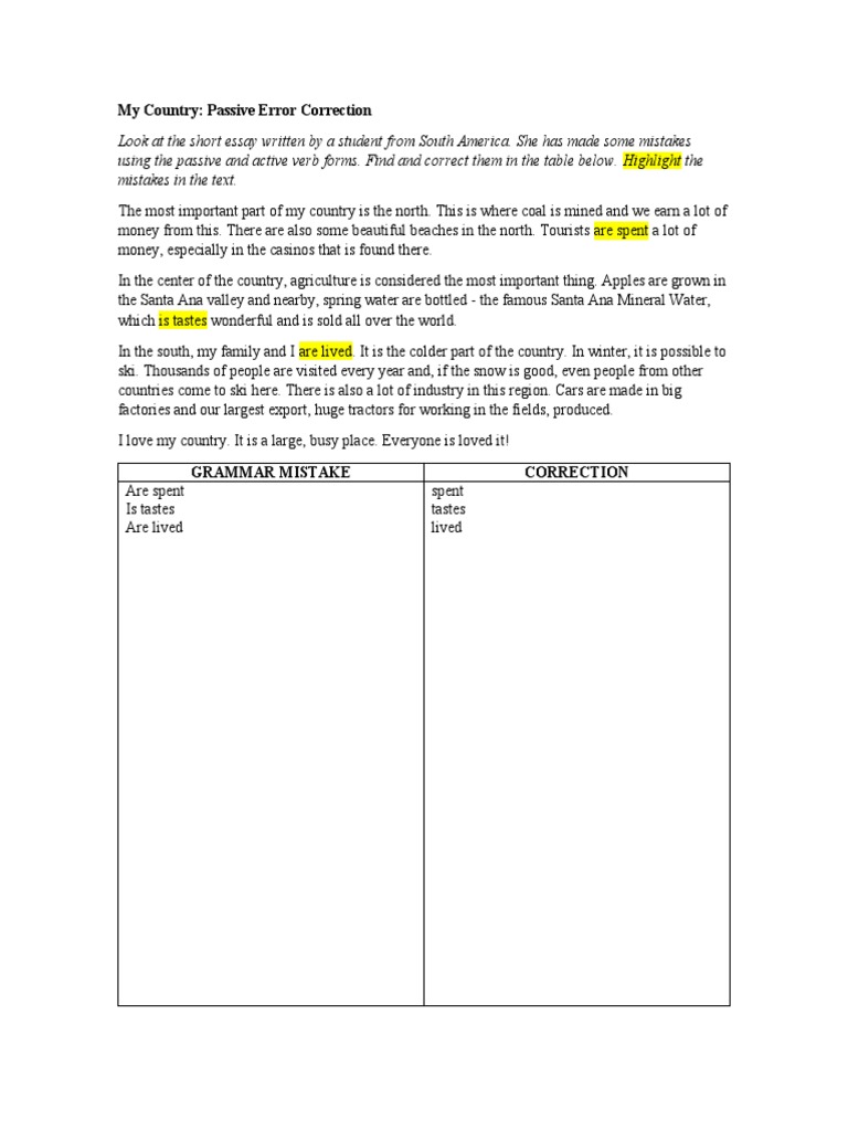 Passive Voice Error Correction Guide | PDF