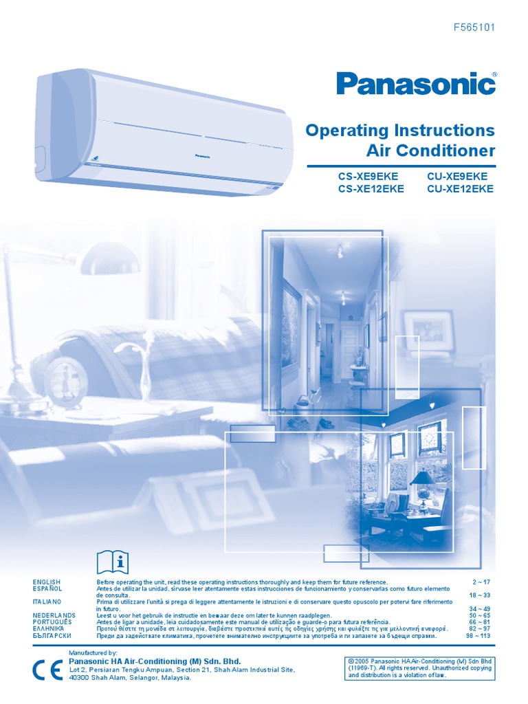 Panasonic Operating Instructions Air Conditioner | PDF