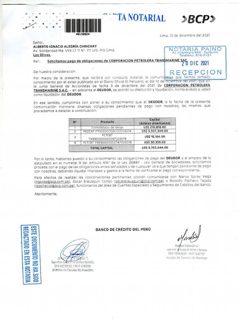 Carta Notarial | PDF