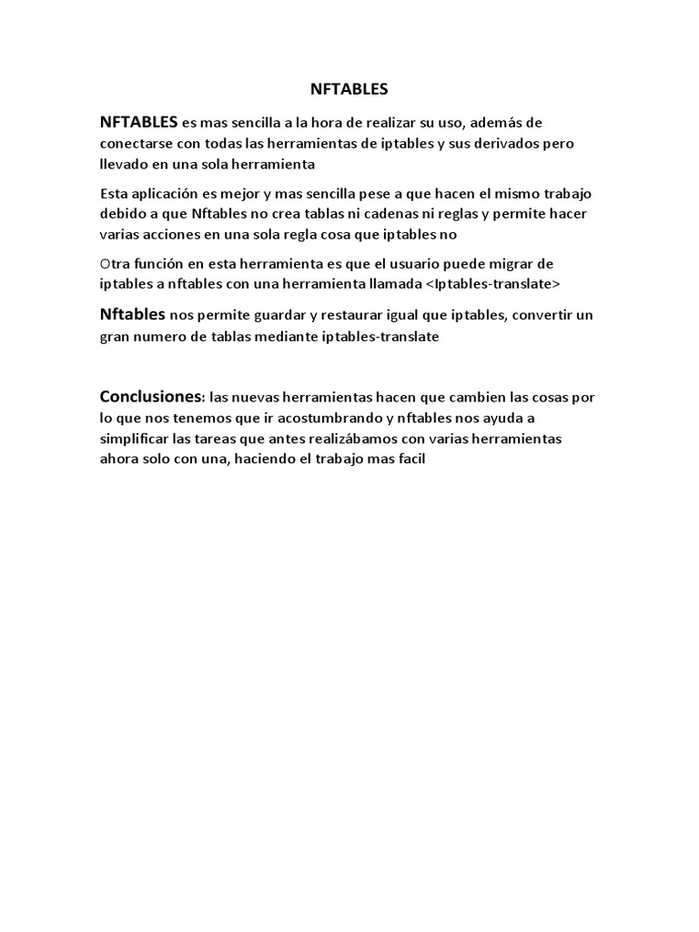Ventajas de Nftables sobre Iptables | PDF