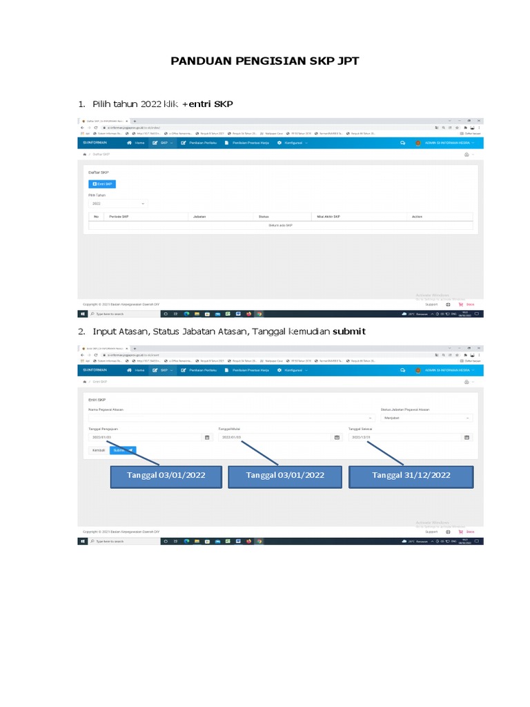 Panduan Pengisian SKP 2022 | PDF