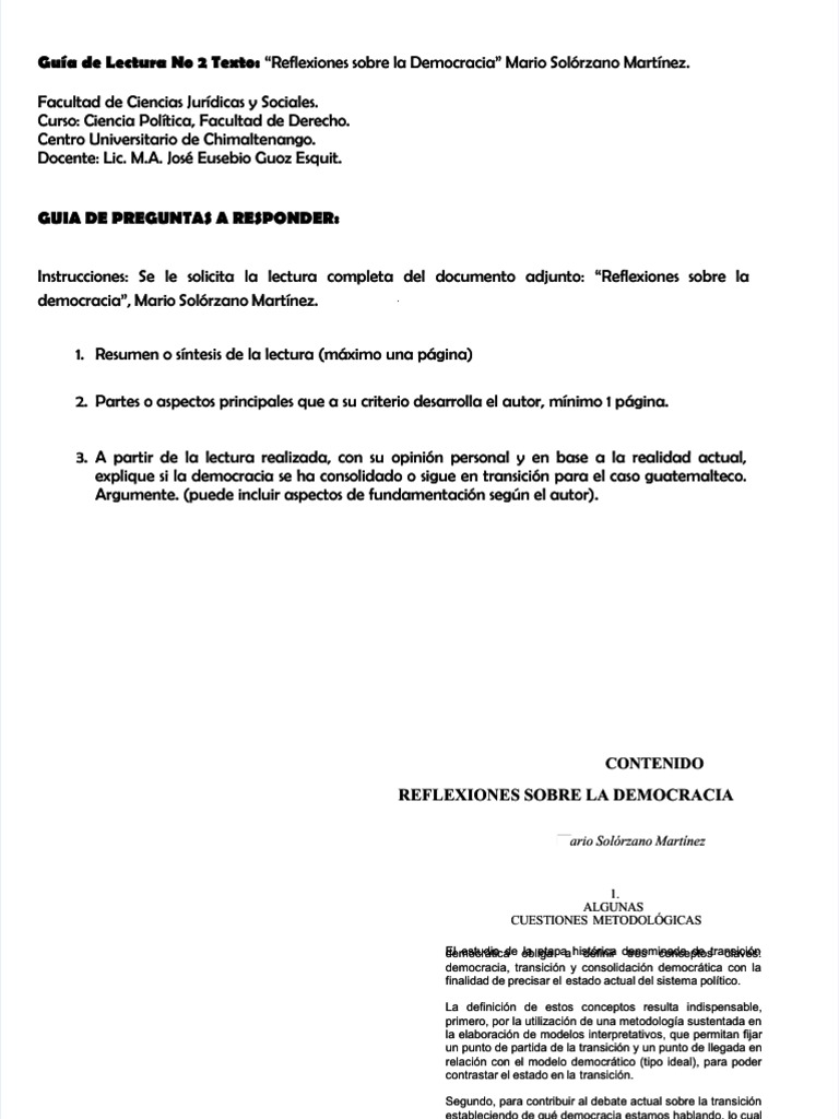 PDF Reflexiones Sobre La Democracia Mario Solorzano Martinez - Compress ...
