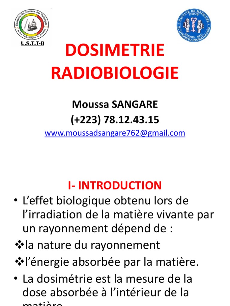 Dosimetrie 2022 | PDF | Dose absorbée | Radioprotection
