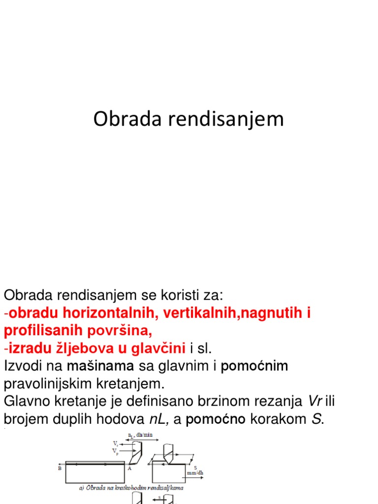 Obrada Rendisanjem | PDF
