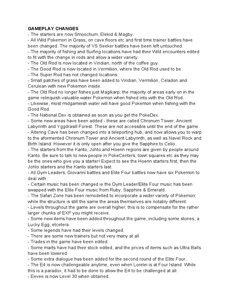 Pokémon Fire Red Omega - Prof. Oak Guide | PDF | Pokémon | Nintendo ...