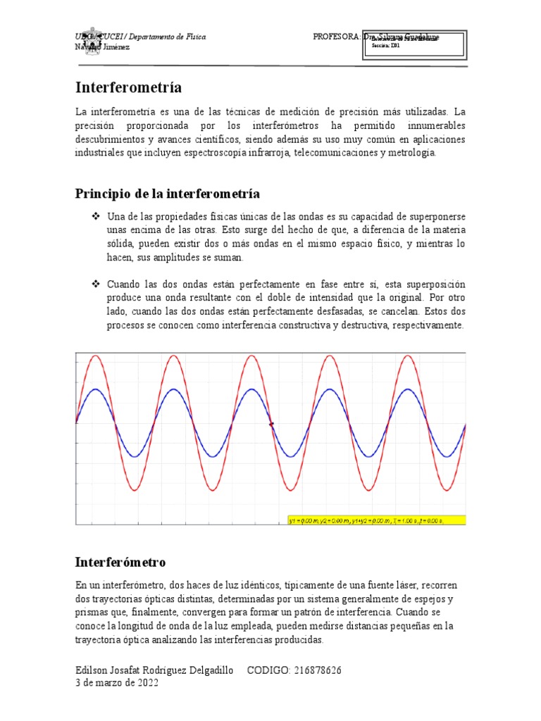 Introducción a la Interferometría | PDF | Interferometría | Olas
