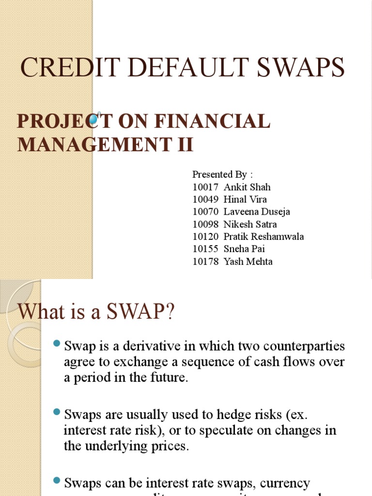 Credit Default Swaps: Project On Financial Management Ii | Download ...