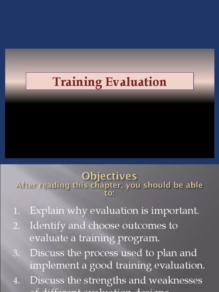Training Evaluation - PPT 6 | PDF | Cognition | Evaluation