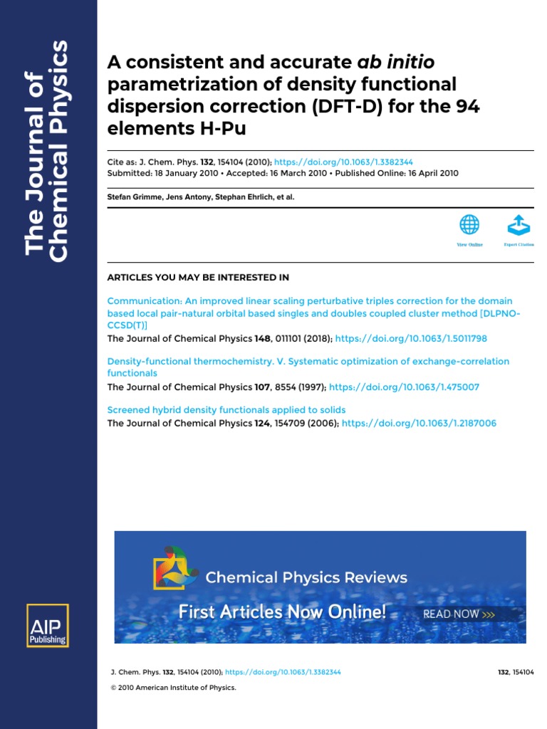 A Consistent and Accurate Ab Initio Parametrization of Density ...