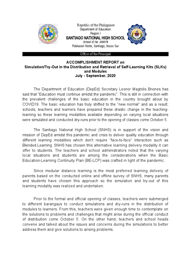 Accomplishment Report On Distribution Retrieval of Modules | PDF ...