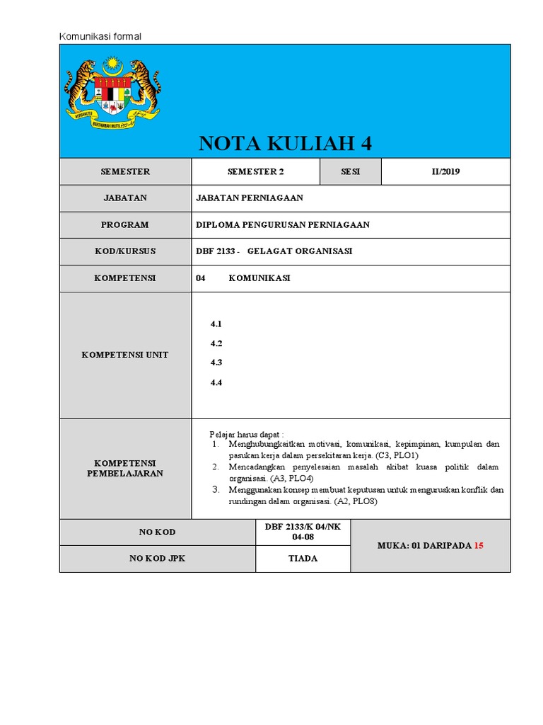 Nota Kuliah 4 - Komunikasi | PDF