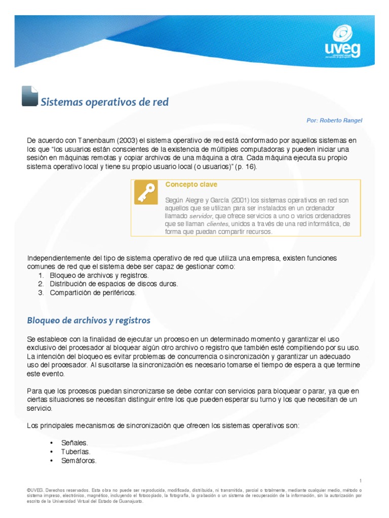 Sistemas Operativos en Red | PDF | Almacenador intermediario de datos | Sistema operativo