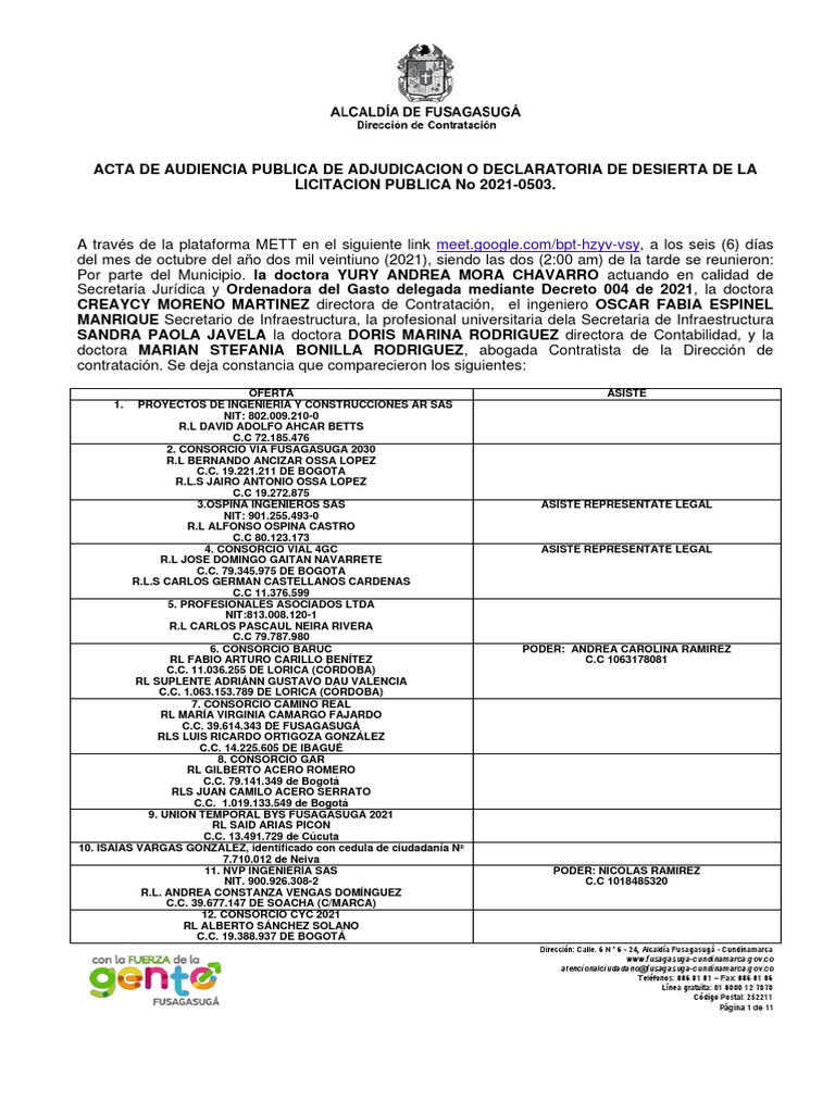 Acta de Adjudicacion | PDF