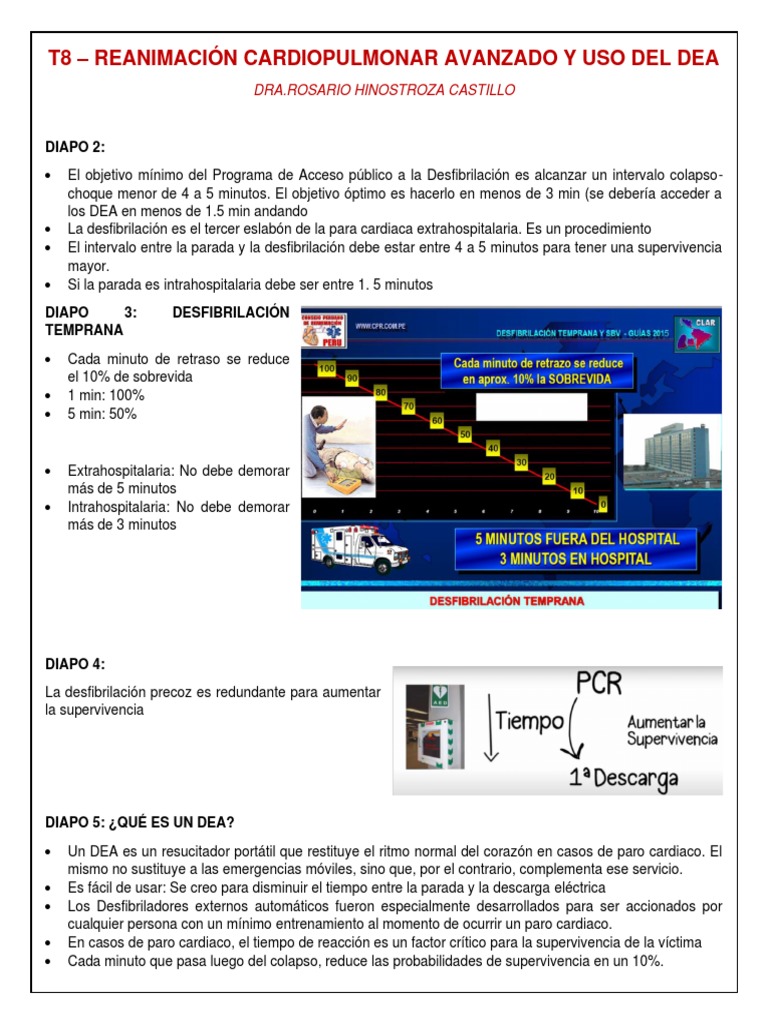 T8 - RCP y Uso Del Dea | PDF | Reanimación cardiopulmonar | Paro cardíaco